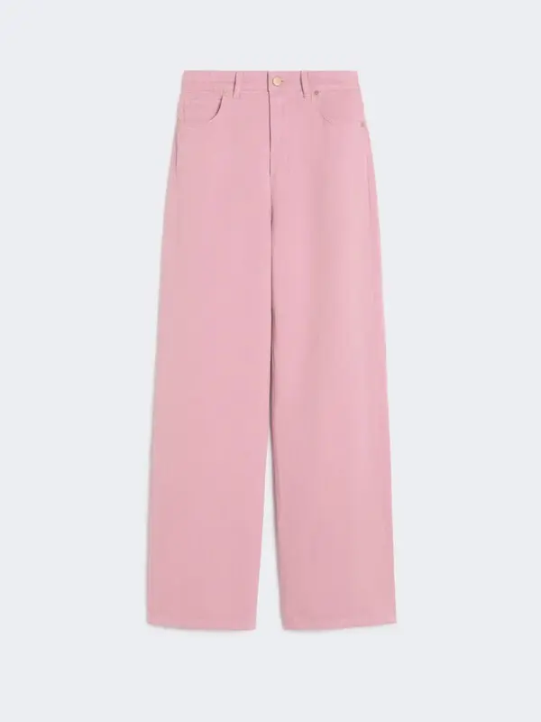 Max Mara Cotton And Linen Straight Fit Trousers - Peony