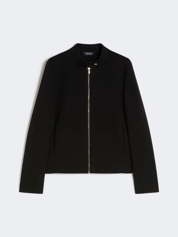 Max Mara Scuba Jersey Biker Jacket - Black