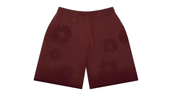 DENIM TEARS Cotton Wreath Sweatshorts - Beet Root