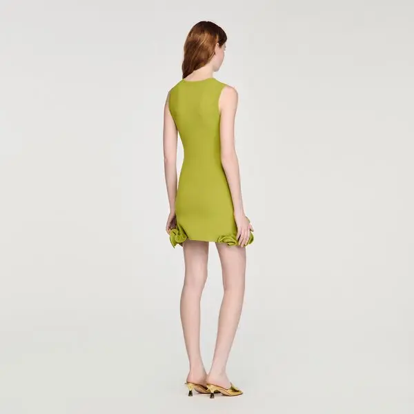 Sandro Floral Knit Mini Dress - Green