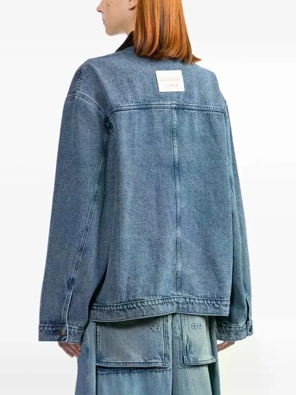 CHARLES JEFFREY Corduroy Collar Denim Jacket - Blue