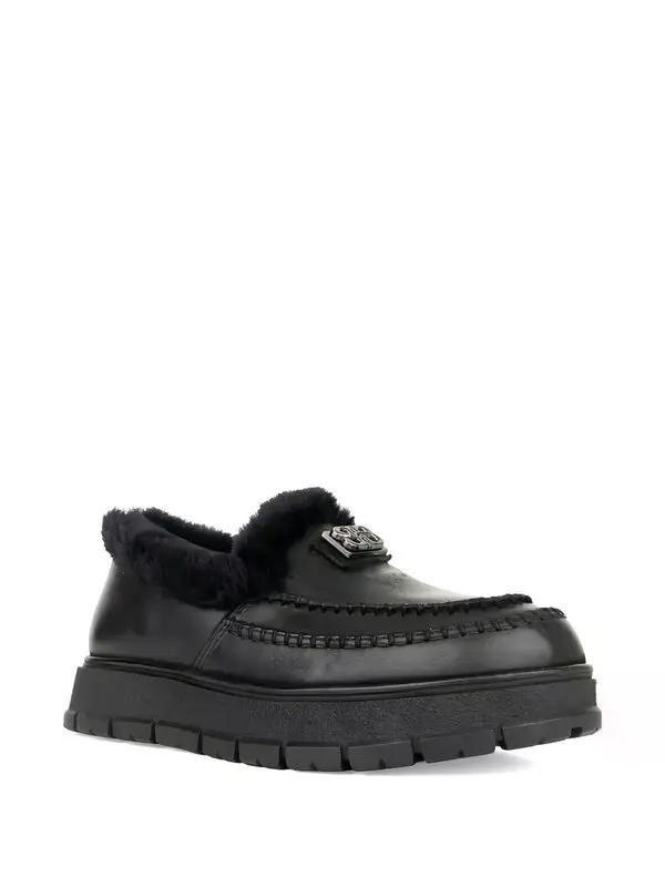 LINDA BAUMANN Emblem Faux-fur Loafers