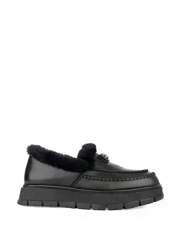 LINDA BAUMANN Emblem Faux-fur Loafers