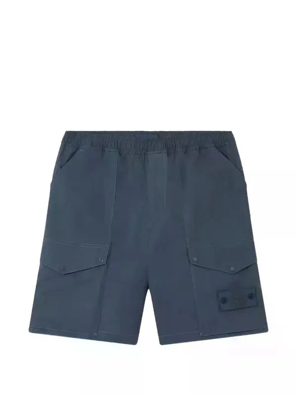 Stone Island All-weather Cotton Canvas S.i. Ghost Shorts - Blue