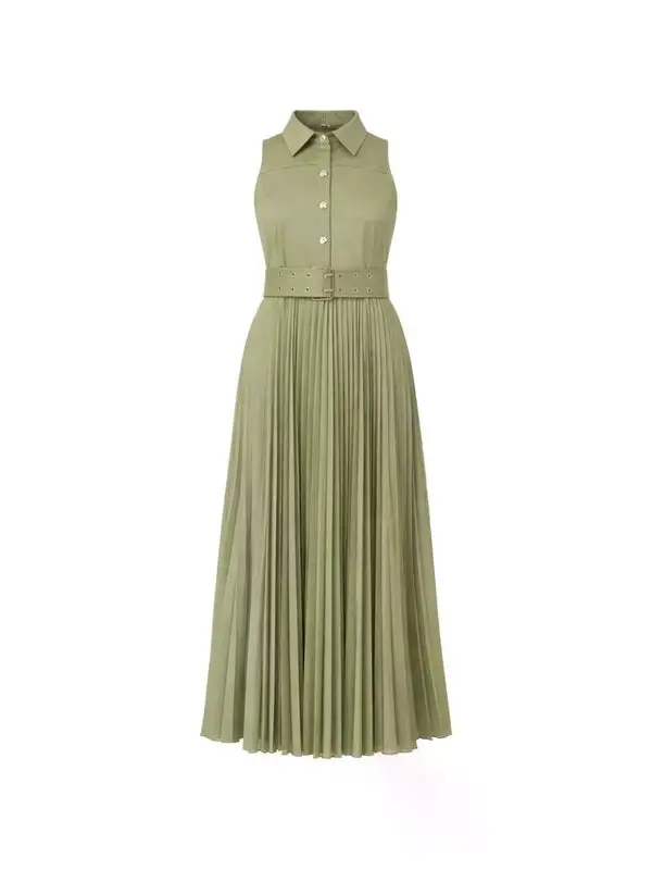 Liu Jo Sleeveless Pleated Maxi Dress With Belt