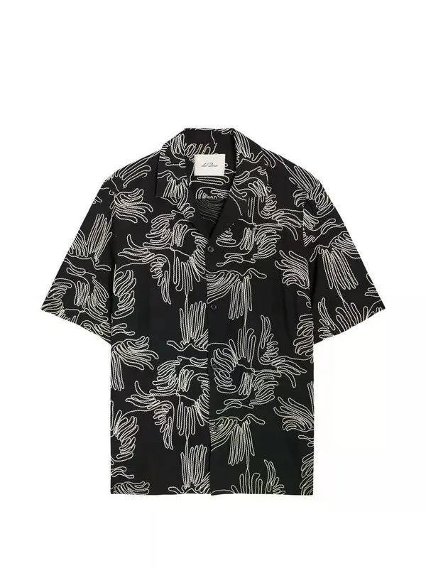 LES DEUX Liam Patterned Shirt - Black