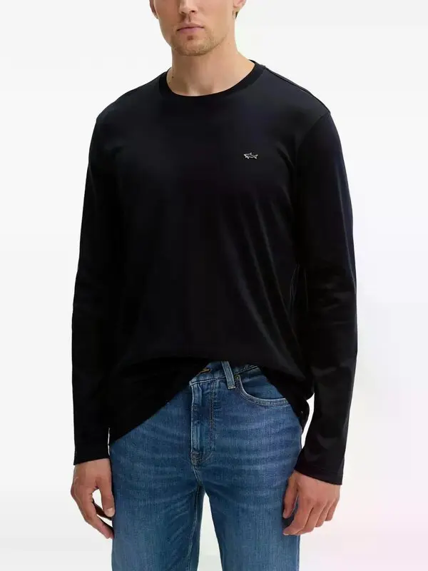 Paul & Shark Shark-motif Long-sleeve T-shirt - Blue