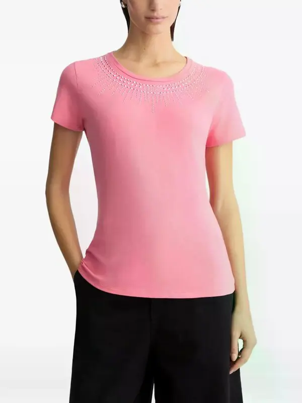 Liu Jo Embellished Cotton T-shirt - Pink