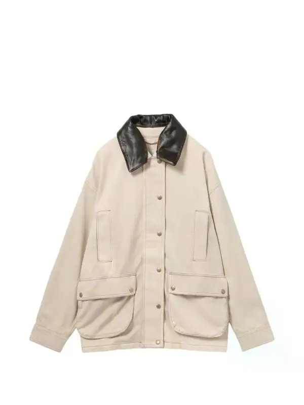 HALFBOY Leather Collar Barn Jacket