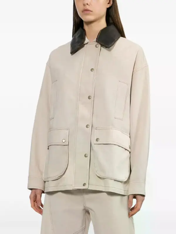 HALFBOY Leather Collar Barn Jacket