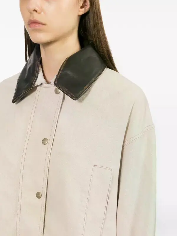 HALFBOY Leather Collar Barn Jacket