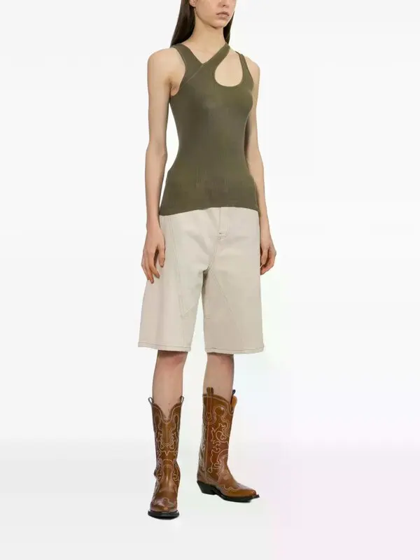 HALFBOY Cutout Tank Top - Green