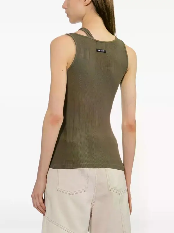 HALFBOY Cutout Tank Top - Green