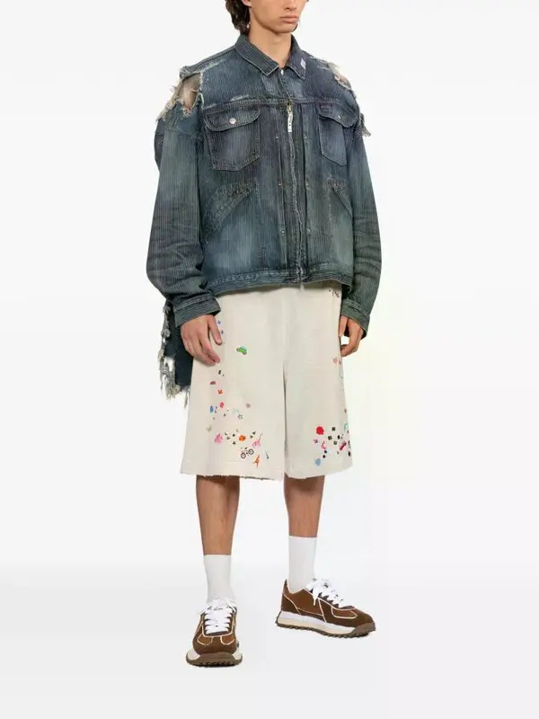 Mihara Yasuhiro Distressed Layered Jacket - Blue