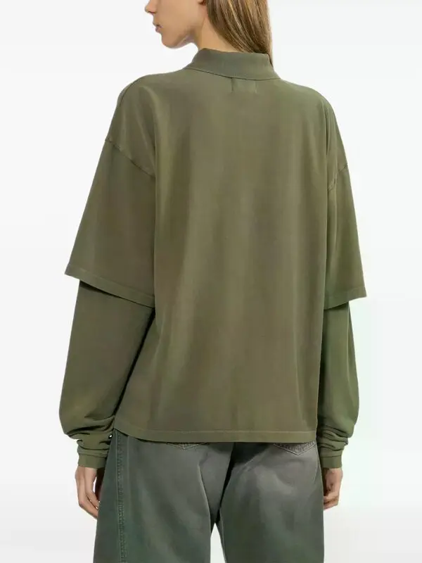 HALFBOY Logo-embroidered Long Sleeve Polo Top