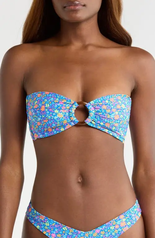 KULANI KINIS Strapless Bandeau Bikini Top - Electric Bloom