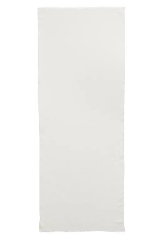 FERRAGAMO Gancini Silk & Wool Fringe Scarf - Avorio