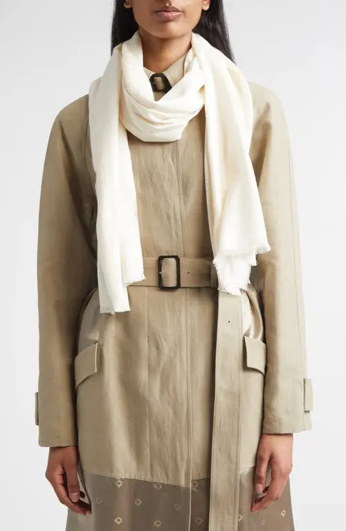 FERRAGAMO Gancini Silk & Wool Fringe Scarf
