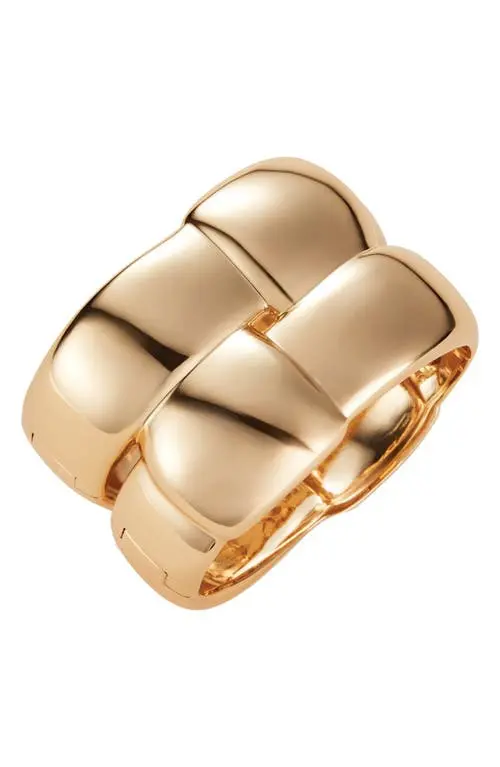 Jenny Bird Mega Woven Square Bangle - High Polish Gold