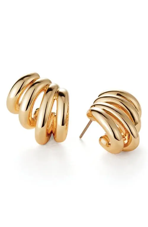 Jenny Bird Monroe Rib Hoop Earrings - High Polish Gold