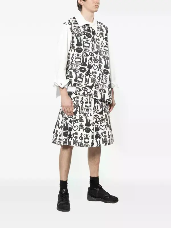 Comme Des Garçons Side-button Printed Jacket