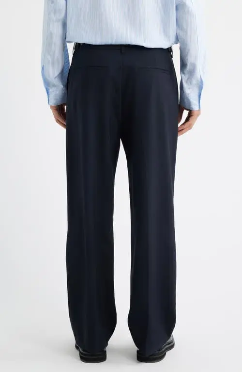 FRAME Pleated Wide-leg Wool Trousers