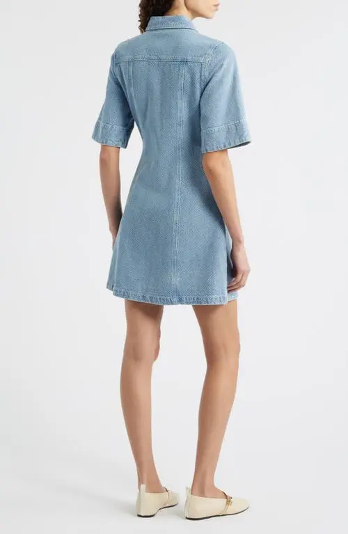 FRNCH Ellyne Embroidered Denim Shirt Dress