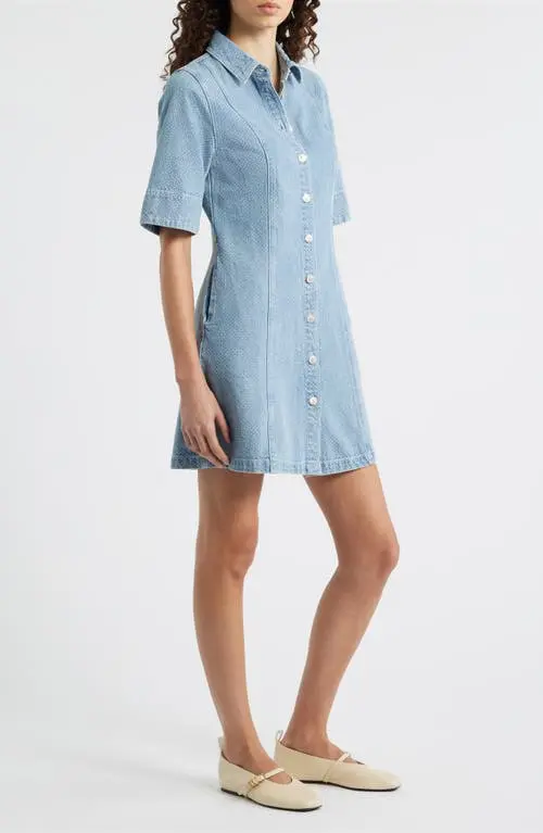 FRNCH Ellyne Embroidered Denim Shirt Dress