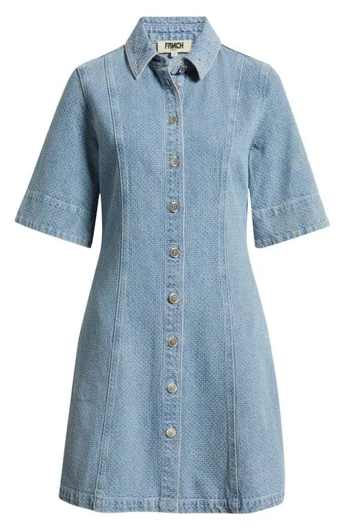 FRNCH Ellyne Embroidered Denim Shirt Dress