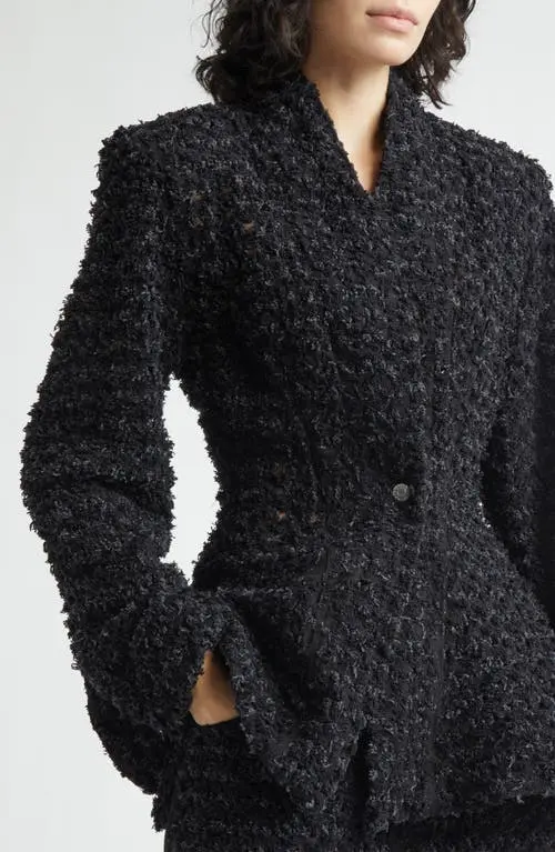 Stella McCartney Laser Bouclé Denim Hourglass Jacket