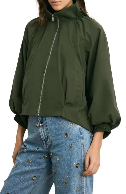 Veronica Beard Circe Faille Bubble Jacket - Army