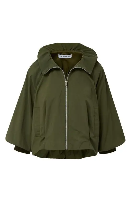 Veronica Beard Circe Faille Bubble Jacket - Army