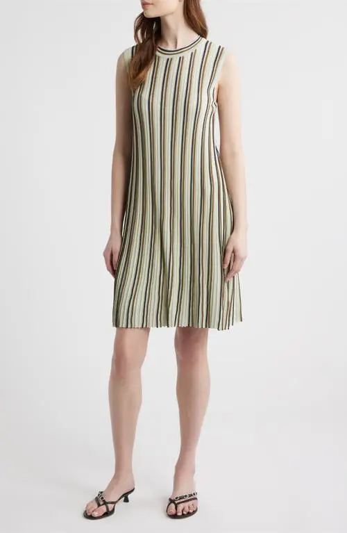 Rag & Bone Victoria Stripe Rib Shift Dress - Blue Multi