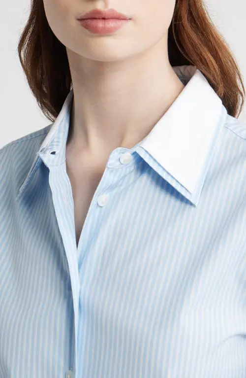 Rag & Bone Striped Cotton Button-up Shirt With Layered Collar
