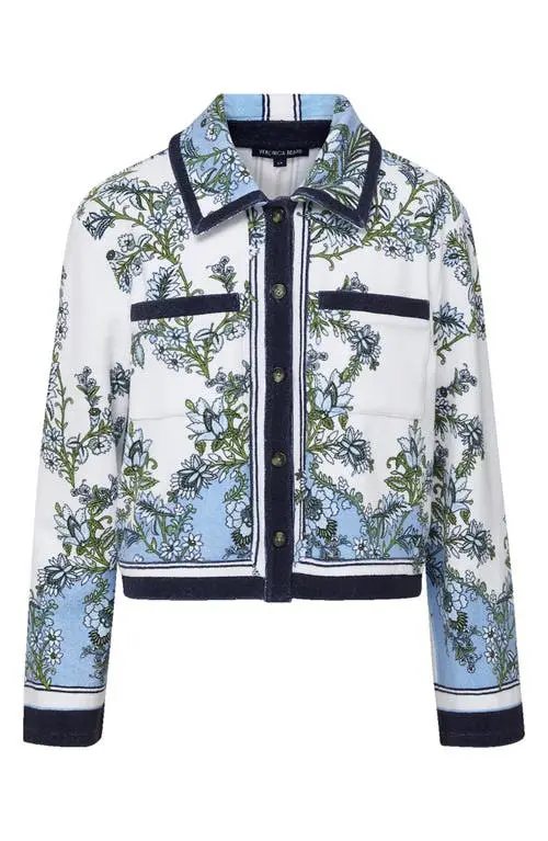 Veronica Beard Novelle Floral Cropped Cardigan