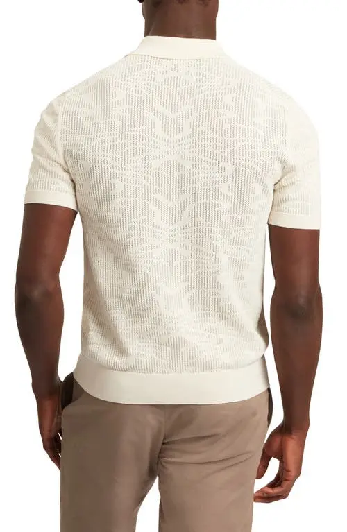 Ted Baker London Jorien Short Sleeve Jacquard Knit Button-up Shirt