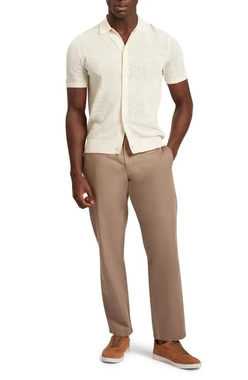 Ted Baker London Jorien Short Sleeve Jacquard Knit Button-up Shirt