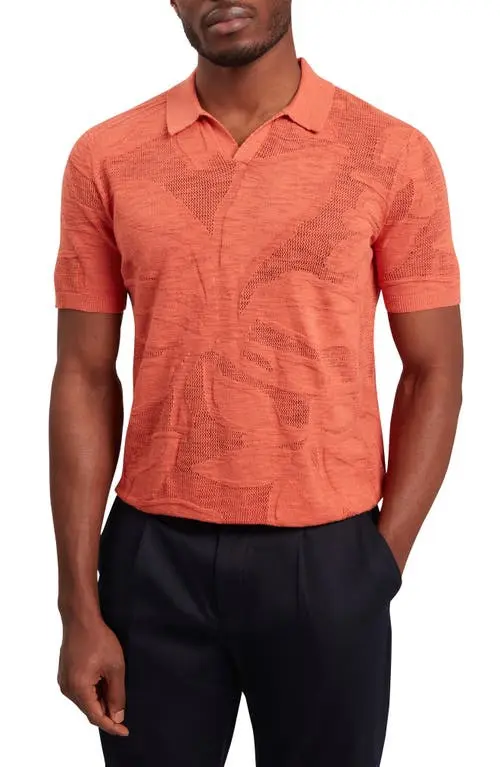 Ted Baker London Sidraha Jacquard Knit Cotton & Linen Polo