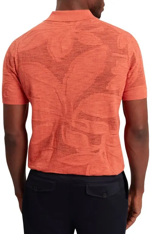 Ted Baker London Sidraha Jacquard Knit Cotton & Linen Polo