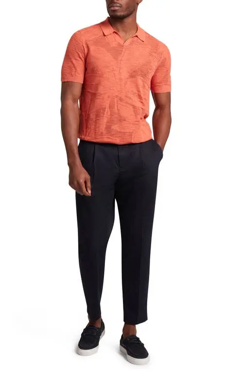 Ted Baker London Sidraha Jacquard Knit Cotton & Linen Polo