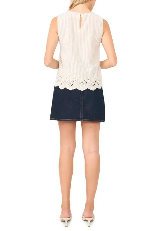 Vince Camuto Embroidered Eyelet Sleeveless Top