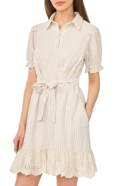 Vince Camuto Short Sleeve Belted Shirtdress