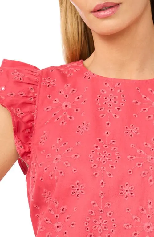 CECE DUPRAZ Ruffle Eyelet Cotton Dress