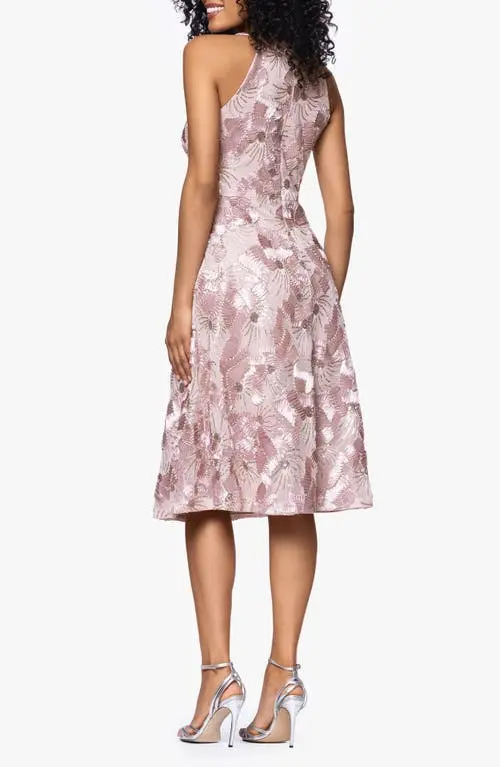 Betsy & Adam Soutache Sequin Sleeveless Cocktail Dress