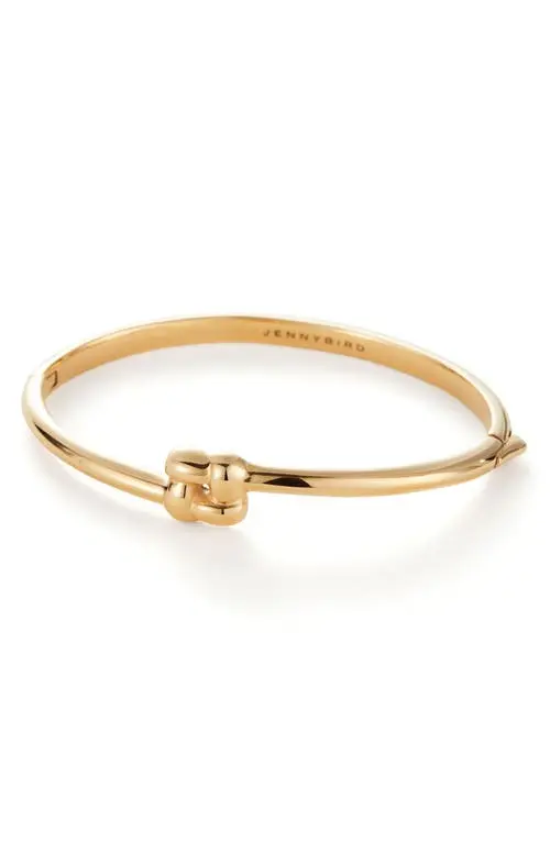 Jenny Bird Slim Woven Square Bangle - High Polish Gold