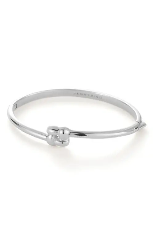 Jenny Bird Slim Woven Square Bangle - Platinum