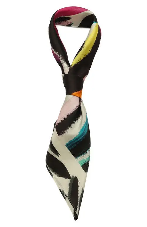 Kurt Geiger Rainbow Zebra Silk Square Scarf
