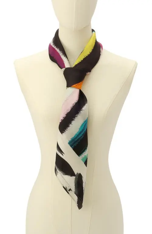 Kurt Geiger Rainbow Zebra Silk Square Scarf