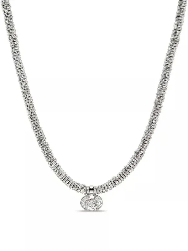 John Hardy Sterling Diamond Pendant Necklace - Silver