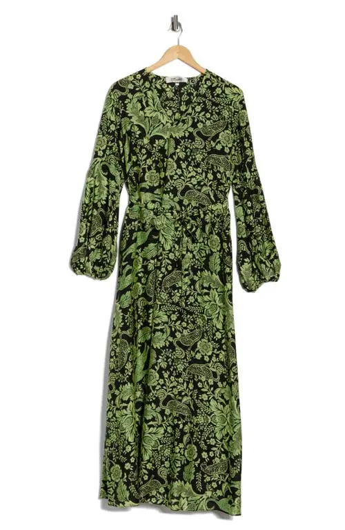 Diane Von Furstenberg Floral Tie Waist Maxi Dress